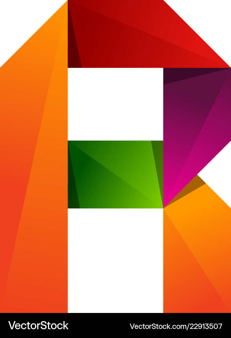 R ribbon letter logo icon design Royalty Free Vector Image
