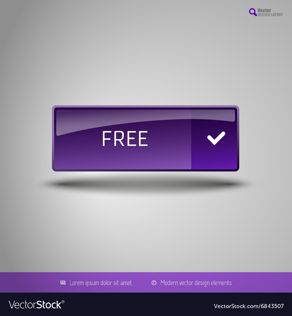 Simple button on neutral gray background Vector Image