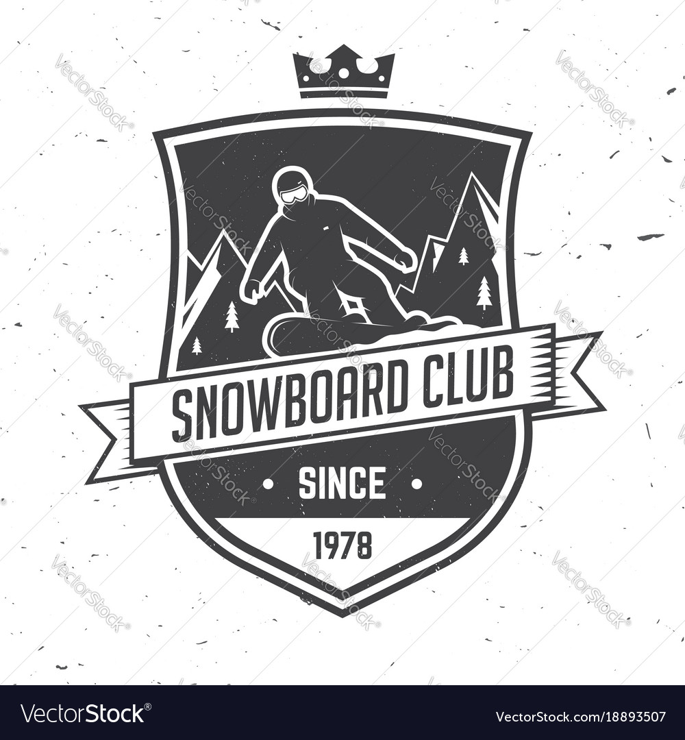 Snowboard club Royalty Free Vector Image - VectorStock