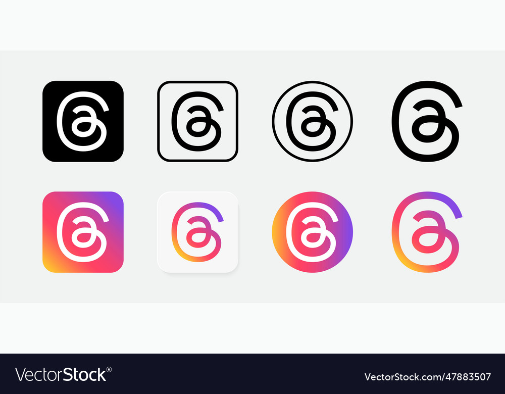 Threads logo with different colors and threads Vector Image