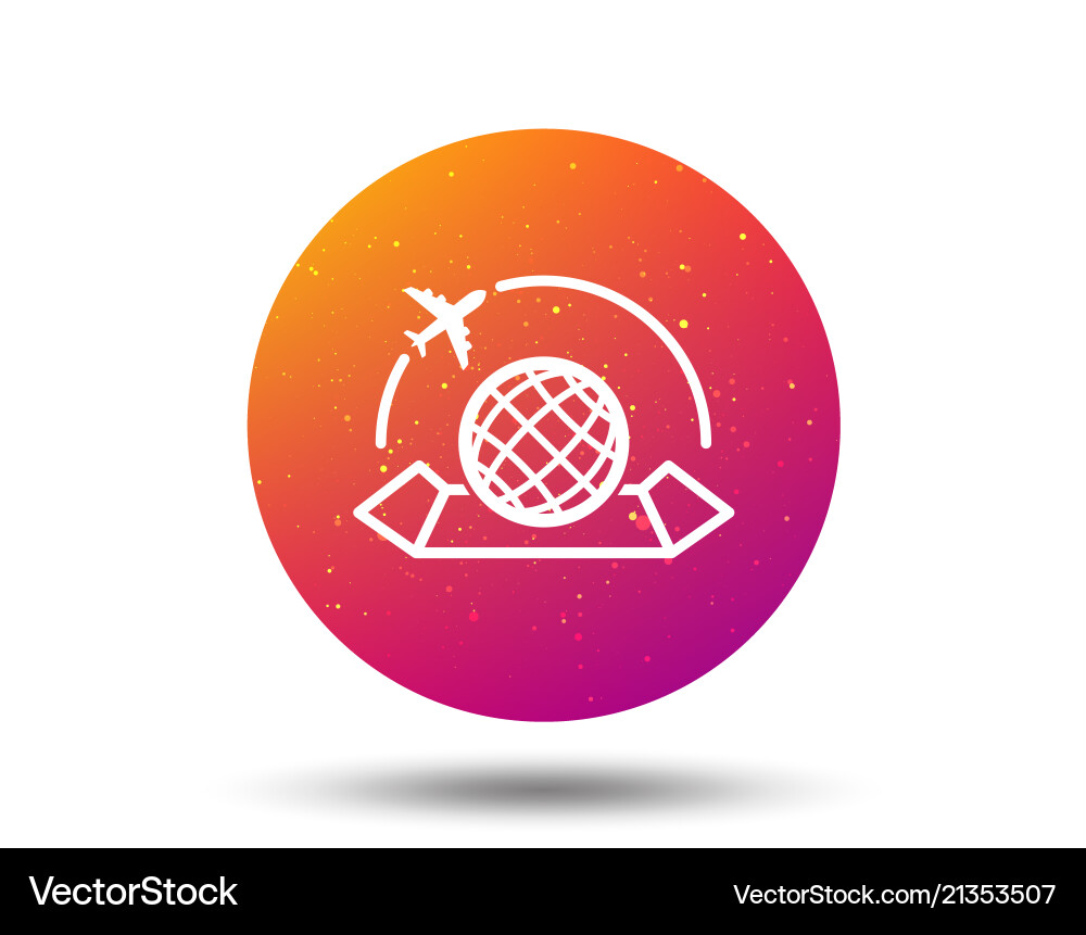 World map icon plane travel sign Royalty Free Vector Image