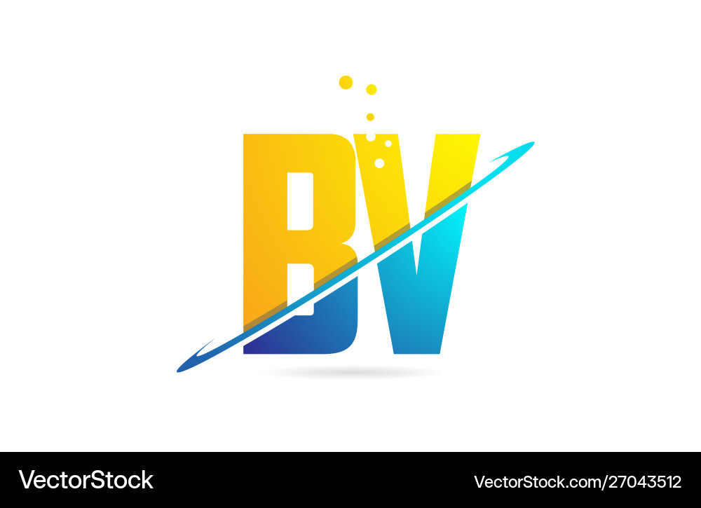 Alphabet letter bv b v combination for logo Vector Image