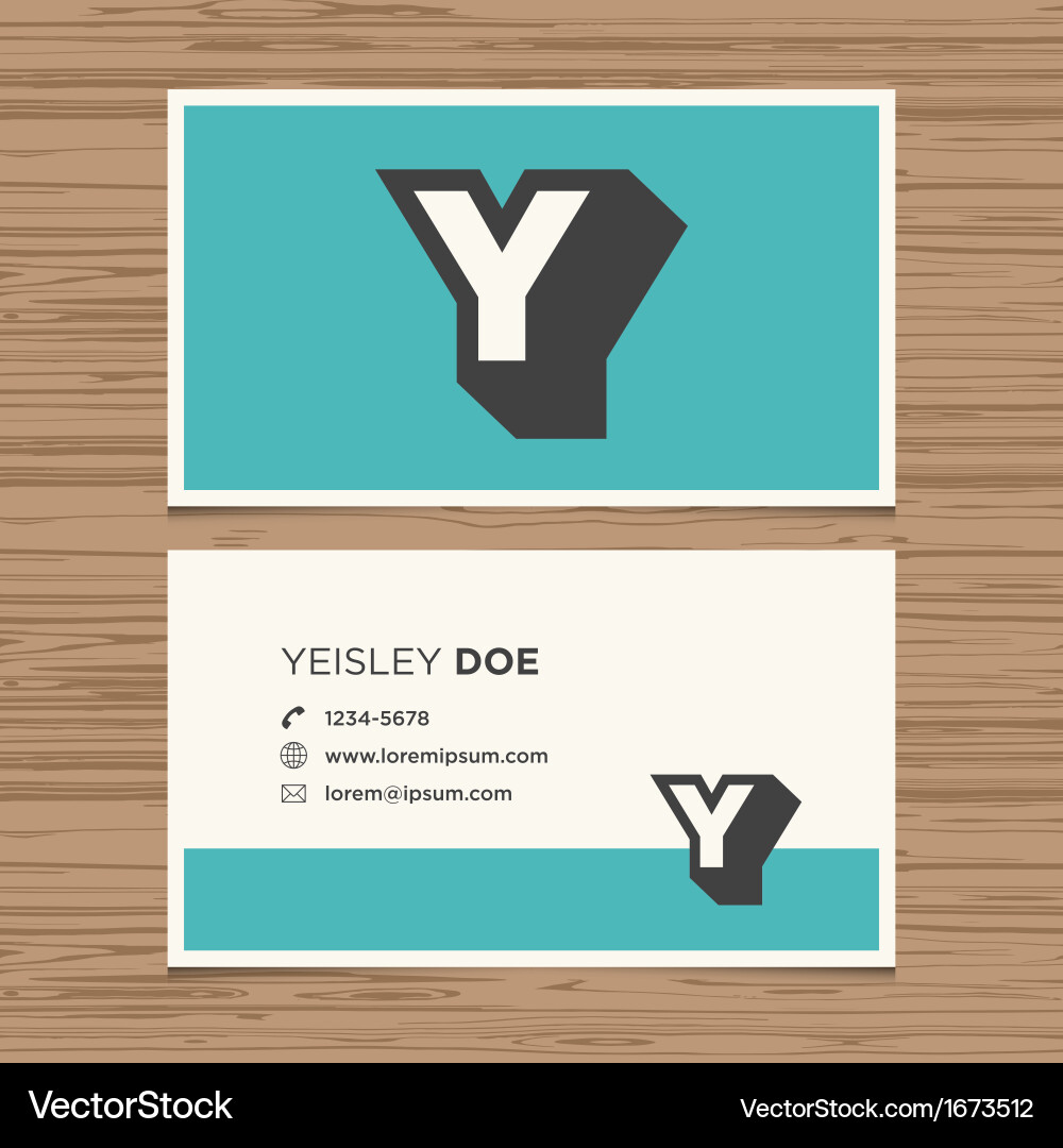 Business card letter y Royalty Free Vector Image