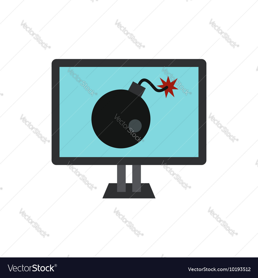 Computer hacking icon flat style Royalty Free Vector Image