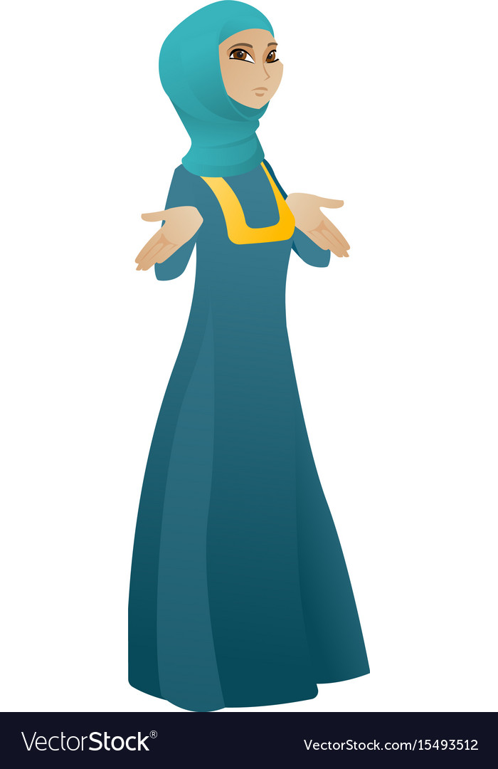 Confused business woman shrugging shoulders Vector Image