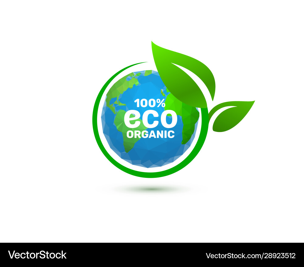 Eco green organic leaf a tree icon on white Vector Image