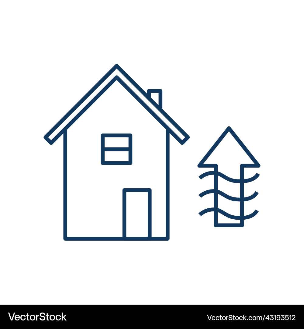 Flood danger icon global problem with rising sea Vector Image