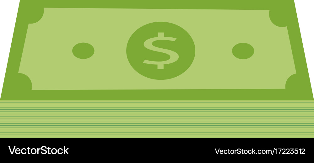 Green stack of money icon in flat Royalty Free Vector Image