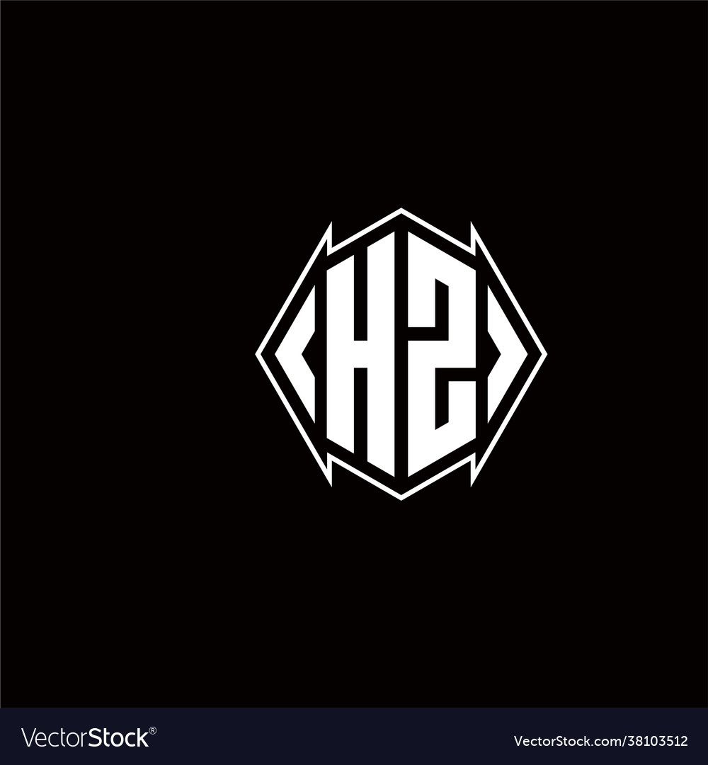 Hz logo monogram with shield shape designs Vector Image