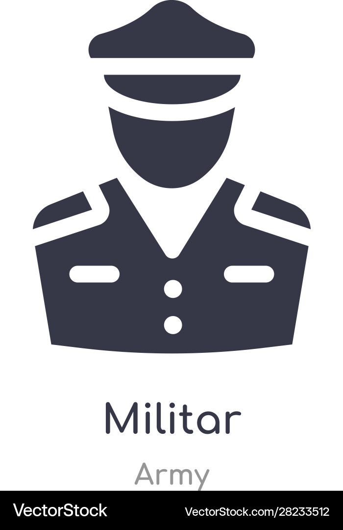 Militar icon isolated icon from army Royalty Free Vector