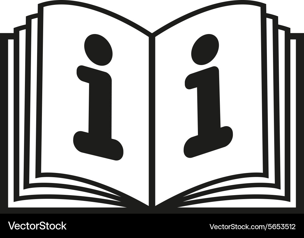 Open book icon manual and tutorial Royalty Free Vector Image