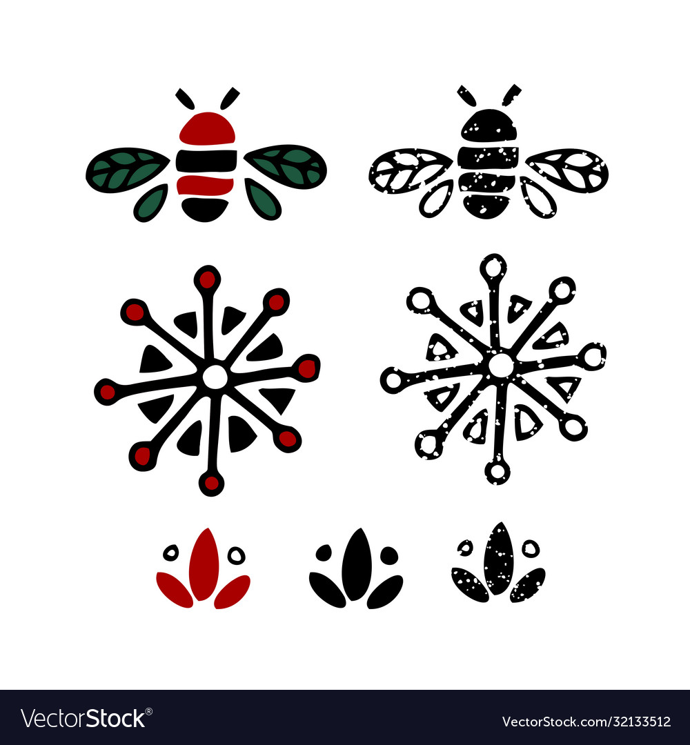 With bees and elements Royalty Free Vector Image