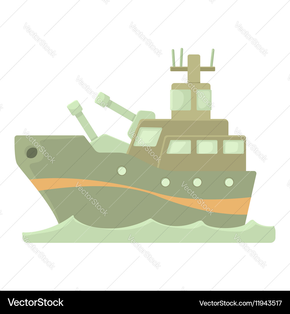 Battleship icon cartoon style Royalty Free Vector Image