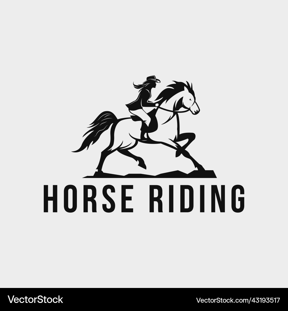 Horse rider logo design Royalty Free Vector Image