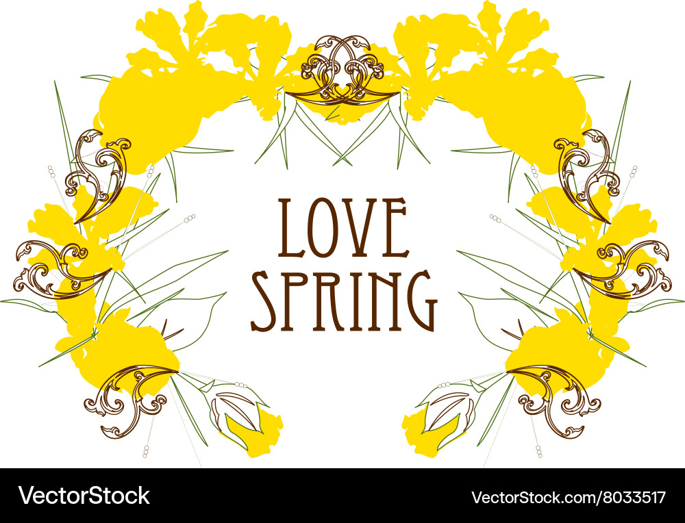 Love spring wreath Royalty Free Vector Image - VectorStock