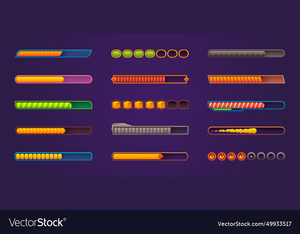 Progress bar ui game asset for mobile and web Vector Image
