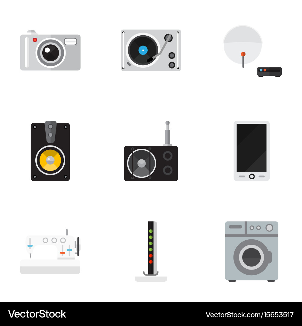 Set of 9 editable tech icons includes symbols Vector Image