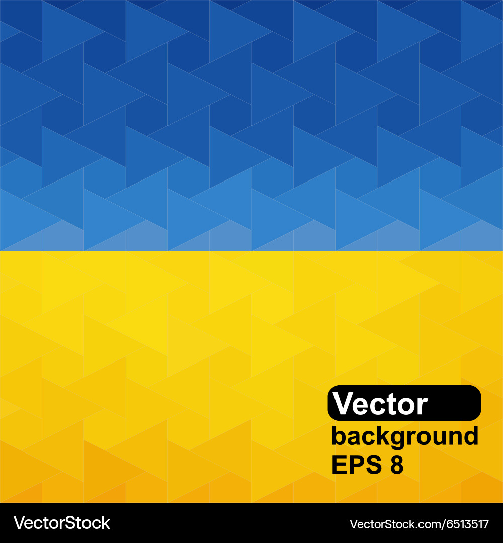 Ukrainian flag geometric shapes Royalty Free Vector Image