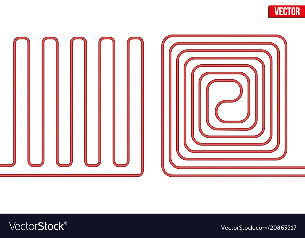 Underfloor heating system Royalty Free Vector Image