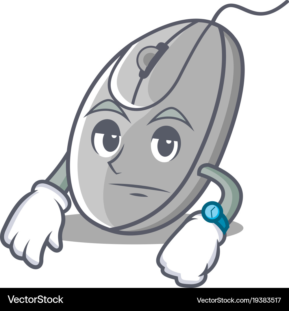 Waiting mouse mascot cartoon style Royalty Free Vector Image