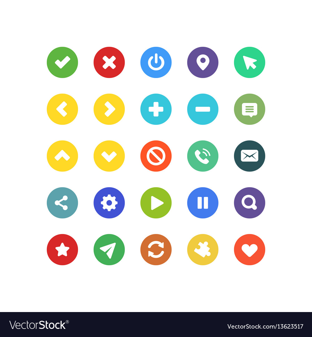 Web application navigation interface icon set Vector Image