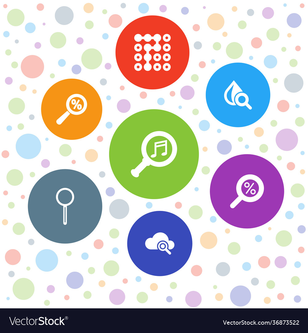 7 search icons Royalty Free Vector Image - VectorStock