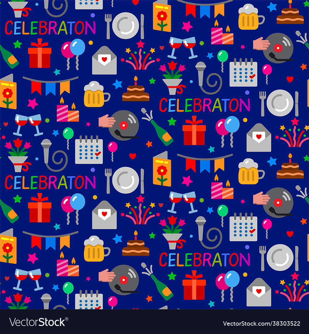 Celebration seamless pattern Royalty Free Vector Image