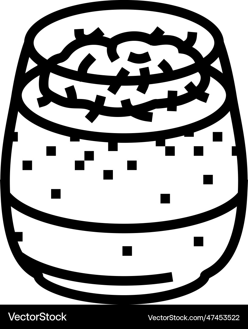 Chocolate mousse food snack line icon Royalty Free Vector