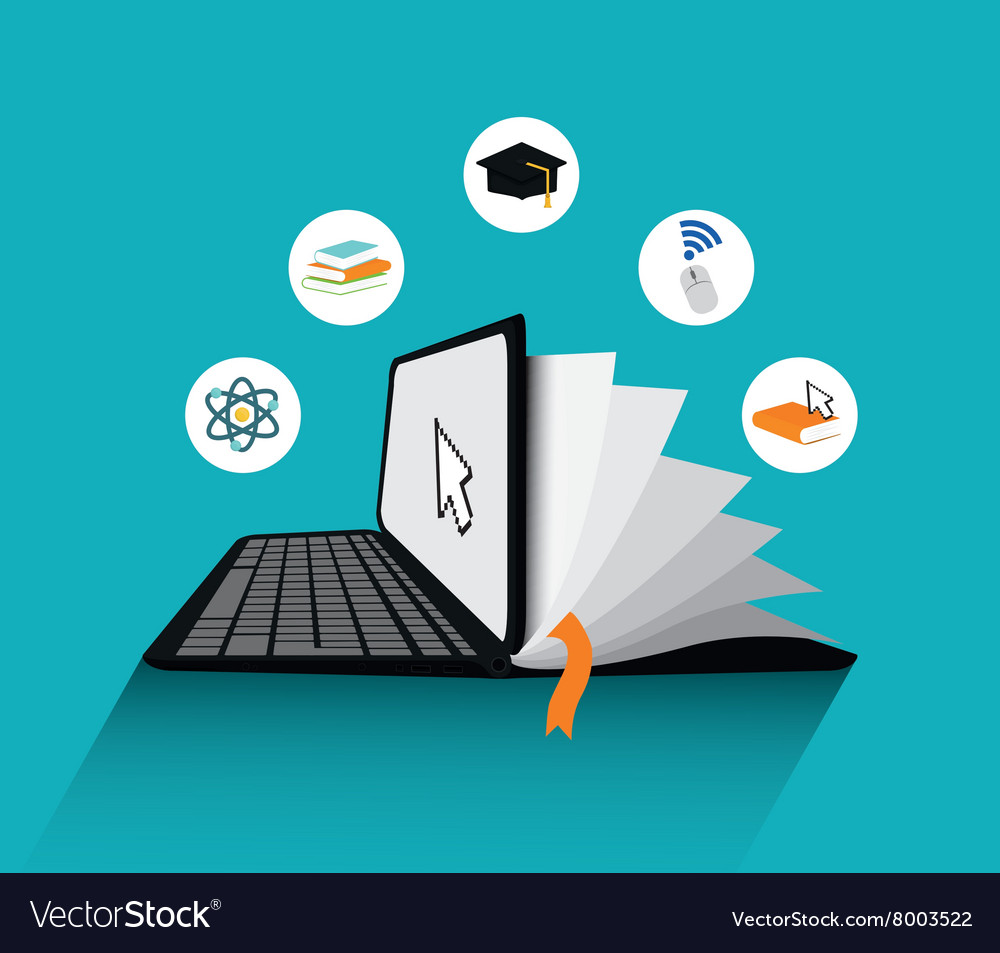 E-learning icon design Royalty Free Vector Image