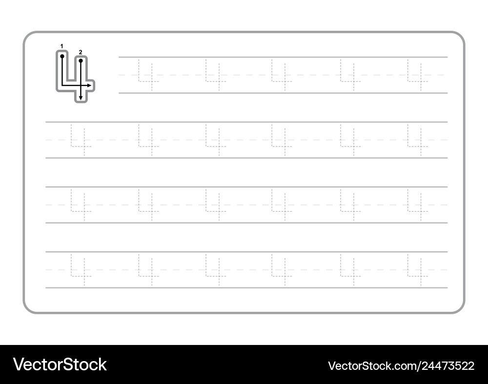 Free handwriting pages for writing numbers Vector Image
