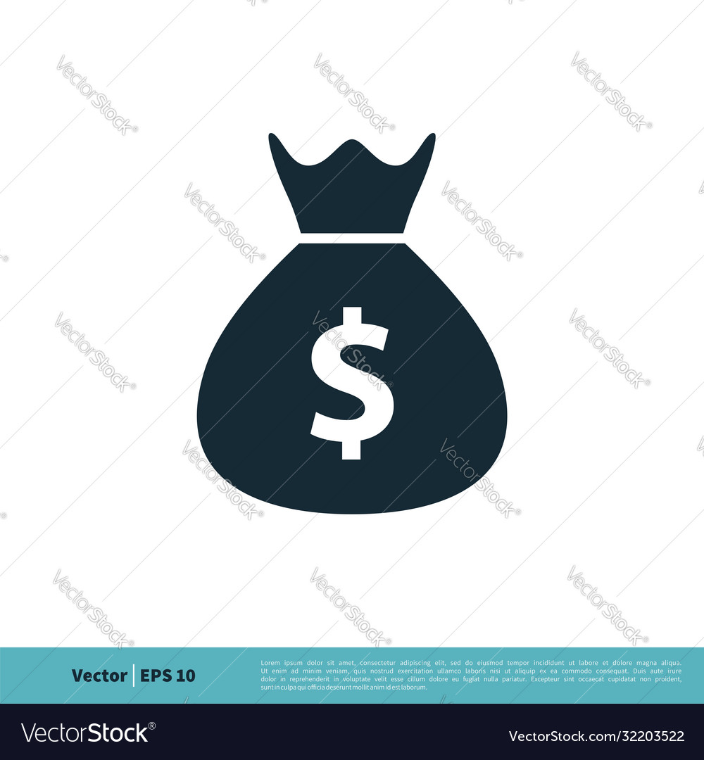 Money bag icon logo template design eps 10 Vector Image