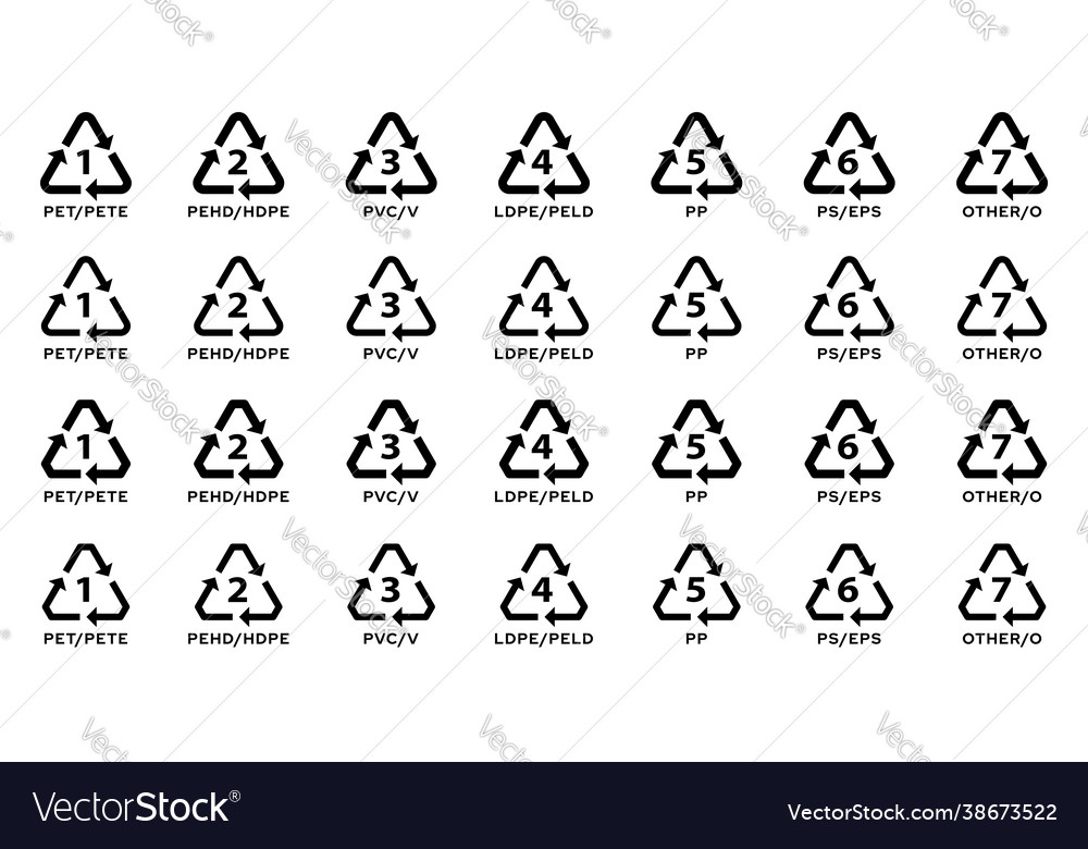 Packaging plastic classification 2 Royalty Free Vector Image