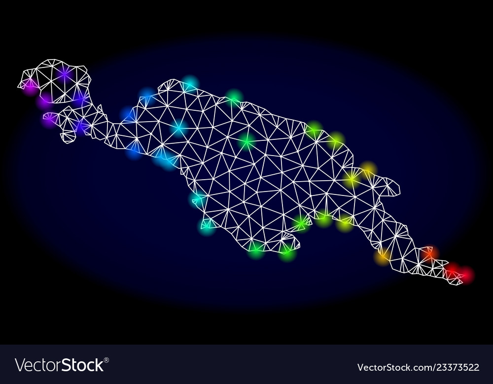 Polygonal network mesh map of new guinea island Vector Image