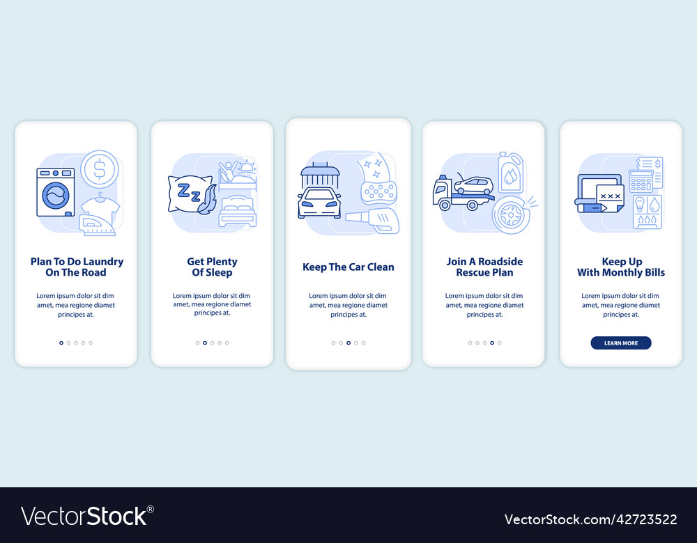 Road trip recommendations light blue onboarding Vector Image Road trip recommendations light blue onboarding Vector Image