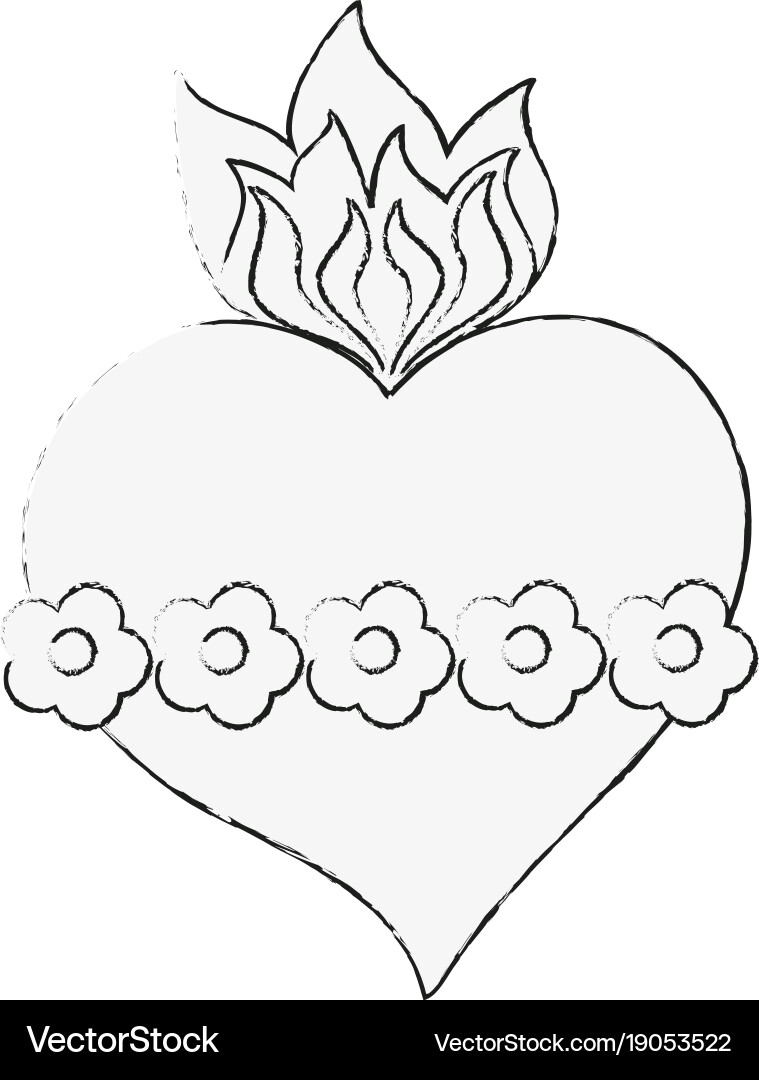 Sacred heart cartoon Royalty Free Vector Image