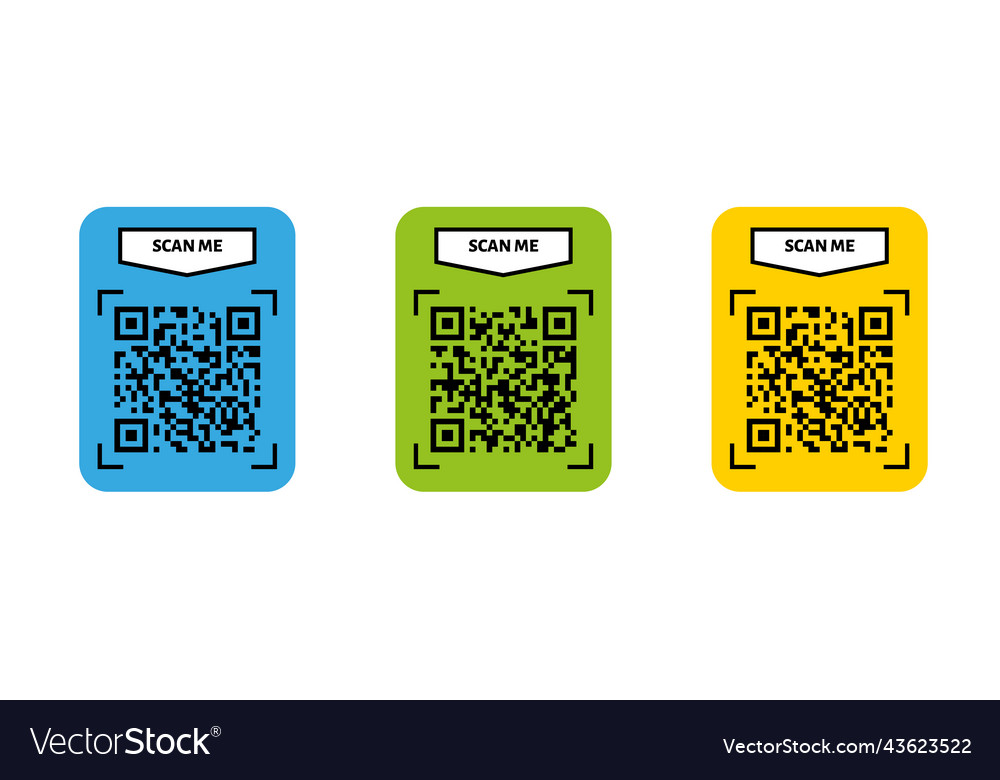 Scan me qr code design for payment text Royalty Free Vector