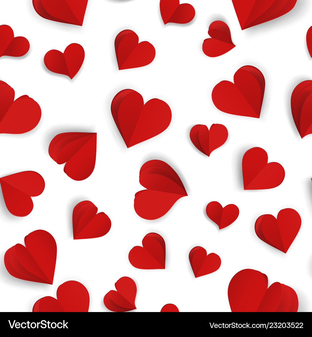 Seamless pattern of paper hearts Royalty Free Vector Image