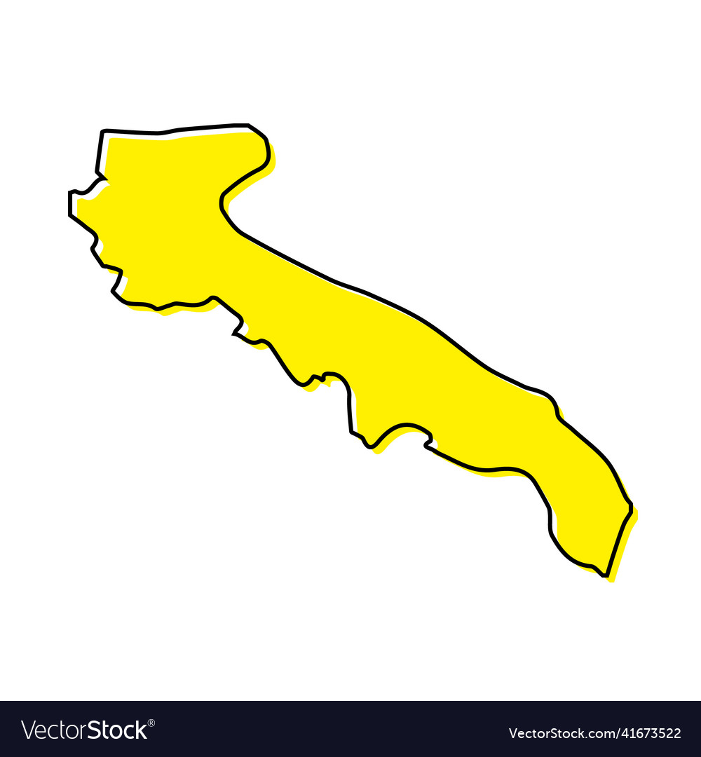 Simple outline map of apulia is a region of italy Vector Image