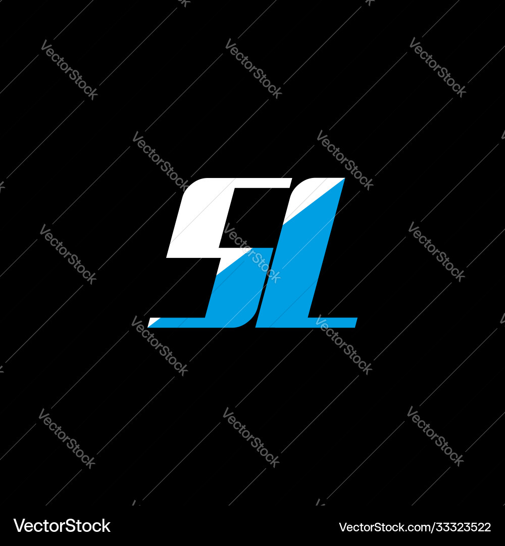 Sl letter logo design on black background Vector Image