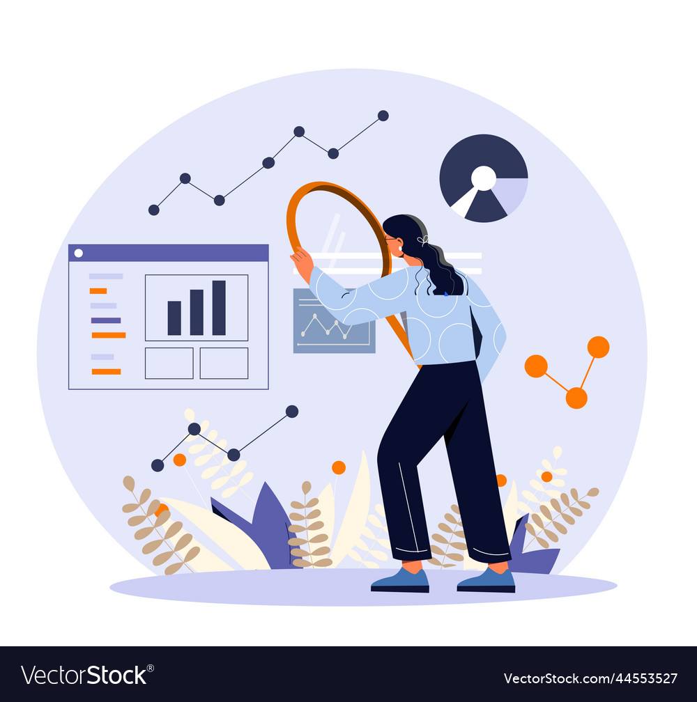 Analyst with statistic Royalty Free Vector Image