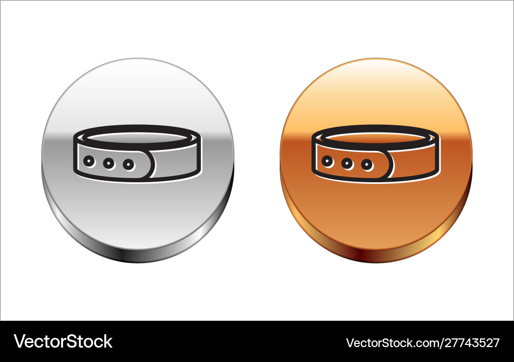 Black line collar with name tag icon isolated Vector Image
