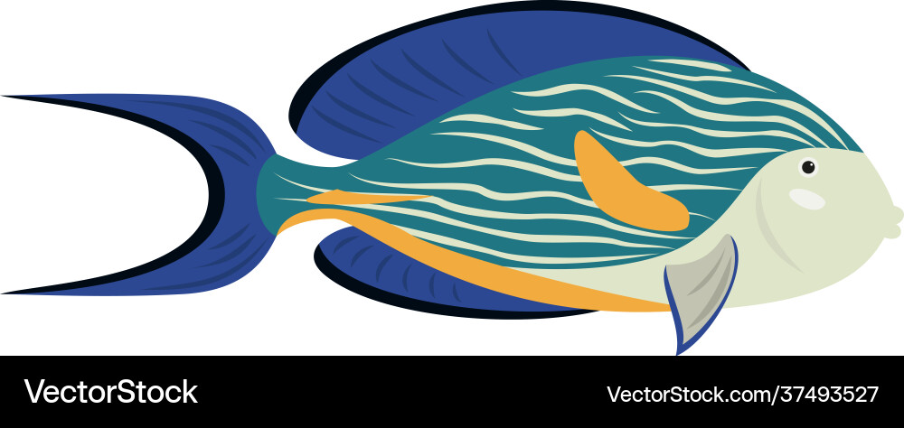 Cartoon fish surgeon icon on white background Vector Image
