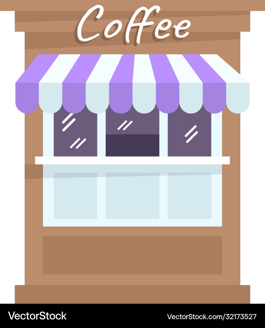 Coffee stall semi flat rgb color Royalty Free Vector Image
