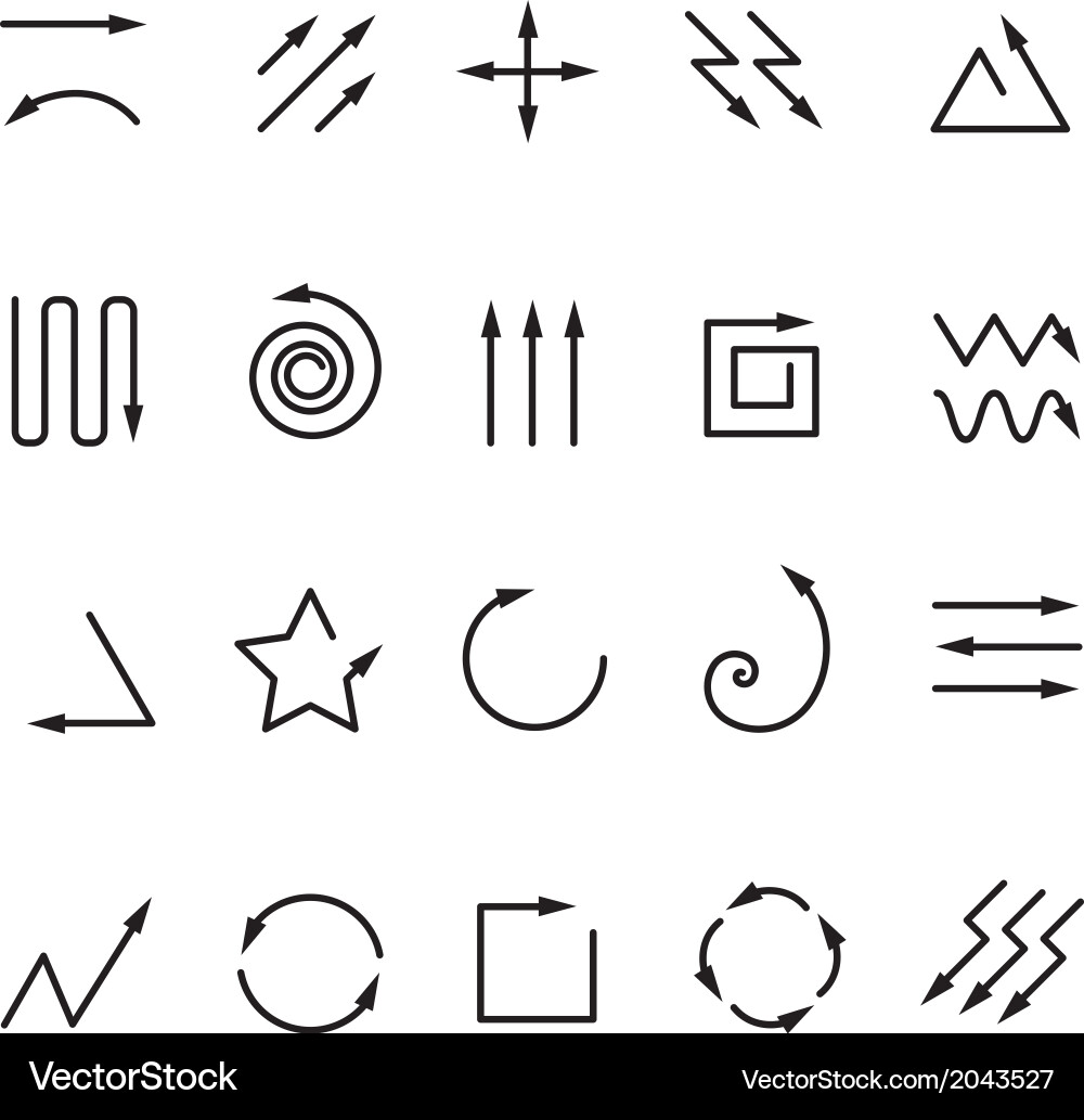 Different arrow signs collection isolated on white