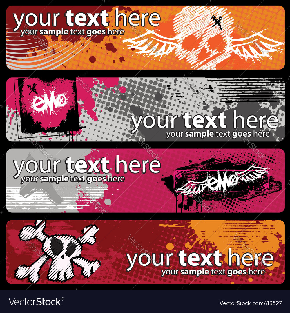 Emo banners Royalty Free Vector Image - VectorStock