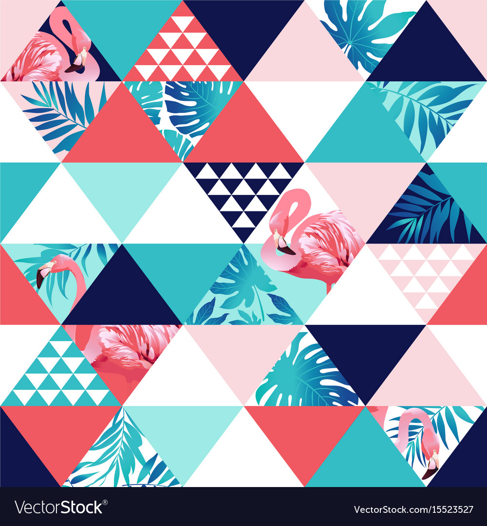 Exotic beach trendy seamless pattern patchwork Vector Image