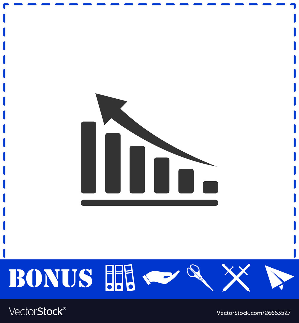 Graph icon flat Royalty Free Vector Image - VectorStock