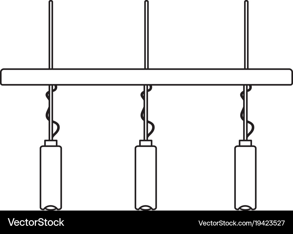 Line light bulb lamp hanging decoration Royalty Free Vector