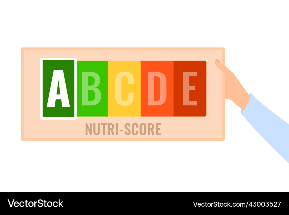 Nutri score nutrition system product value choice Vector Image