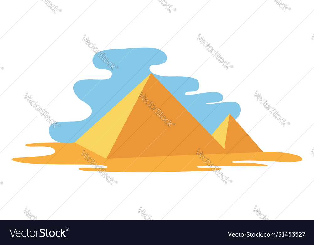 Pyramids on white background Royalty Free Vector Image